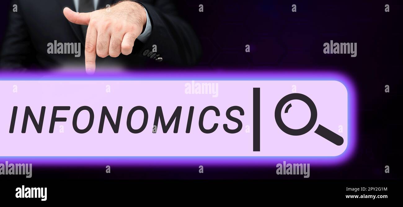 Text sign showing Infonomics, Business concept visual image used to ...