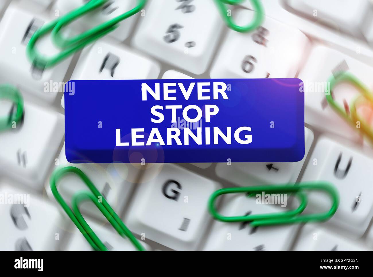 Conceptual display Never Stop Learning, Internet Concept Continue to ...
