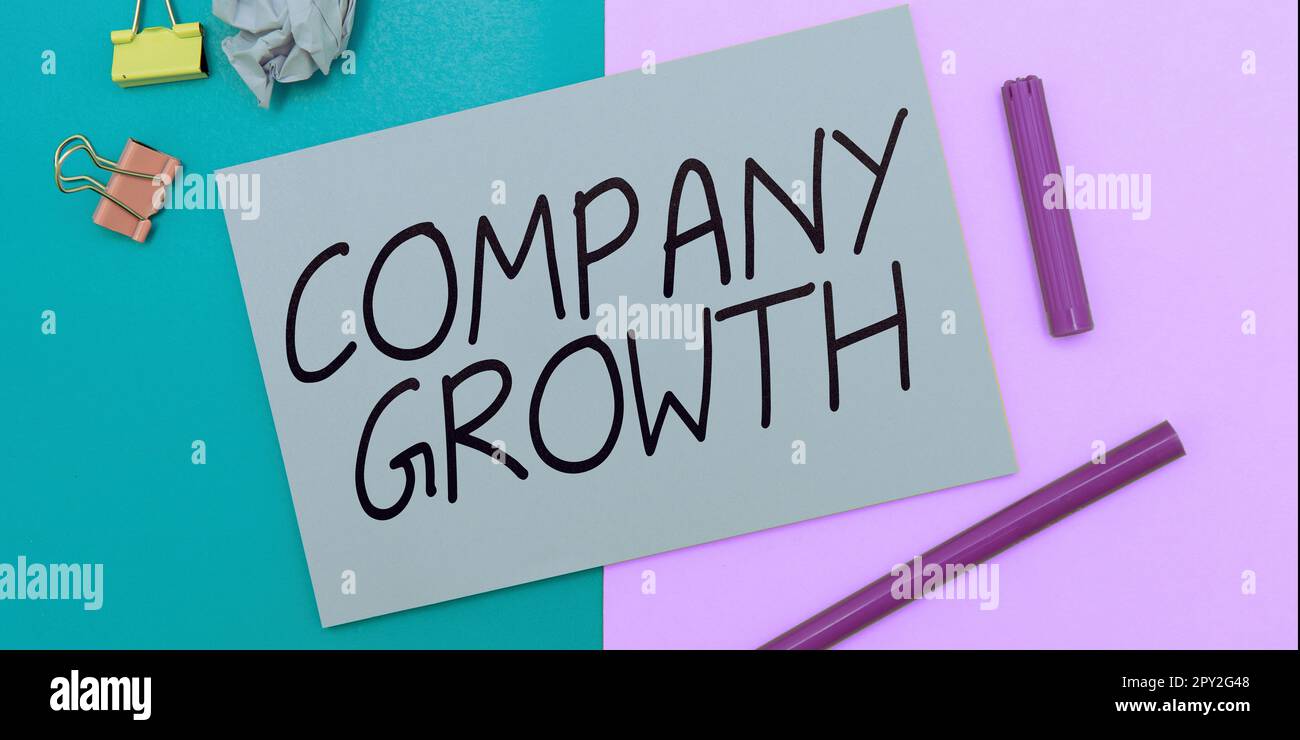 Text showing inspiration Company Growth, Word for a long-term stage ...
