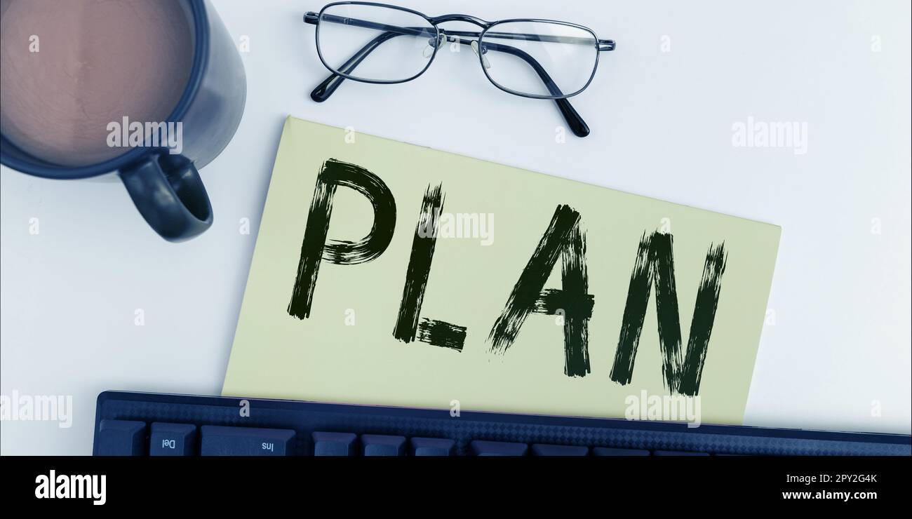 Conceptual caption Plan, Business idea Start of a detailed proposal of ...