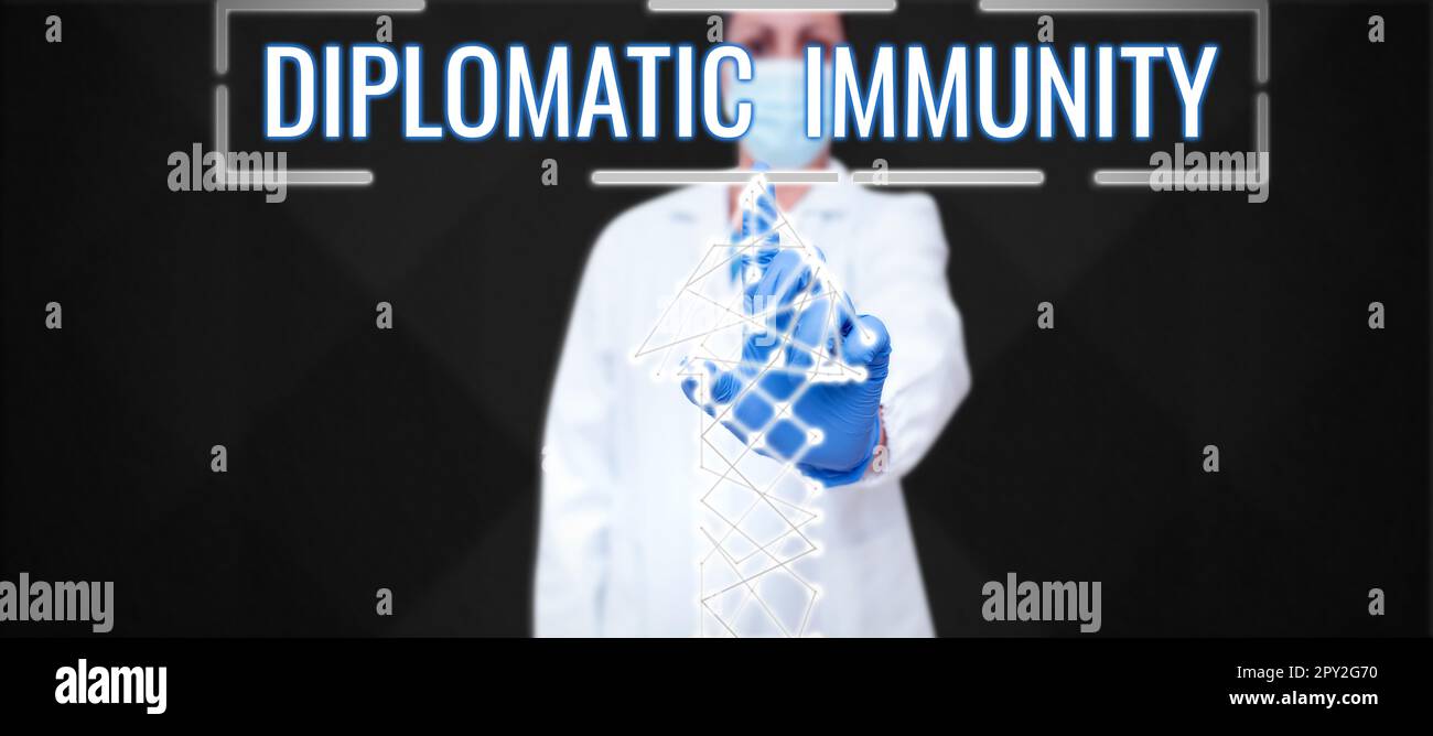 Conceptual display Diplomatic Immunity, Word Written on law that gives ...