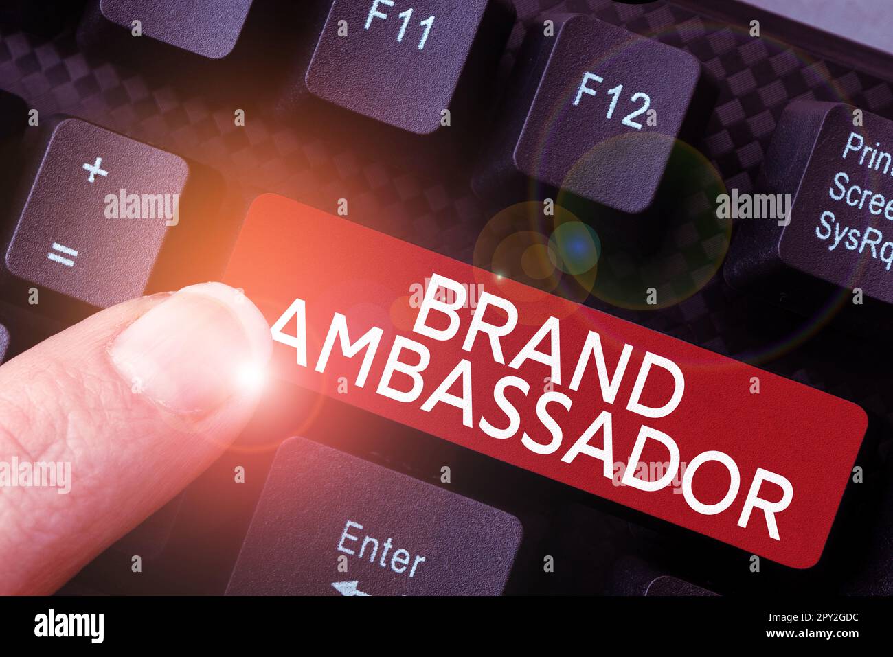 Hand writing sign Brand Ambassador, Business concept agent accredited ...