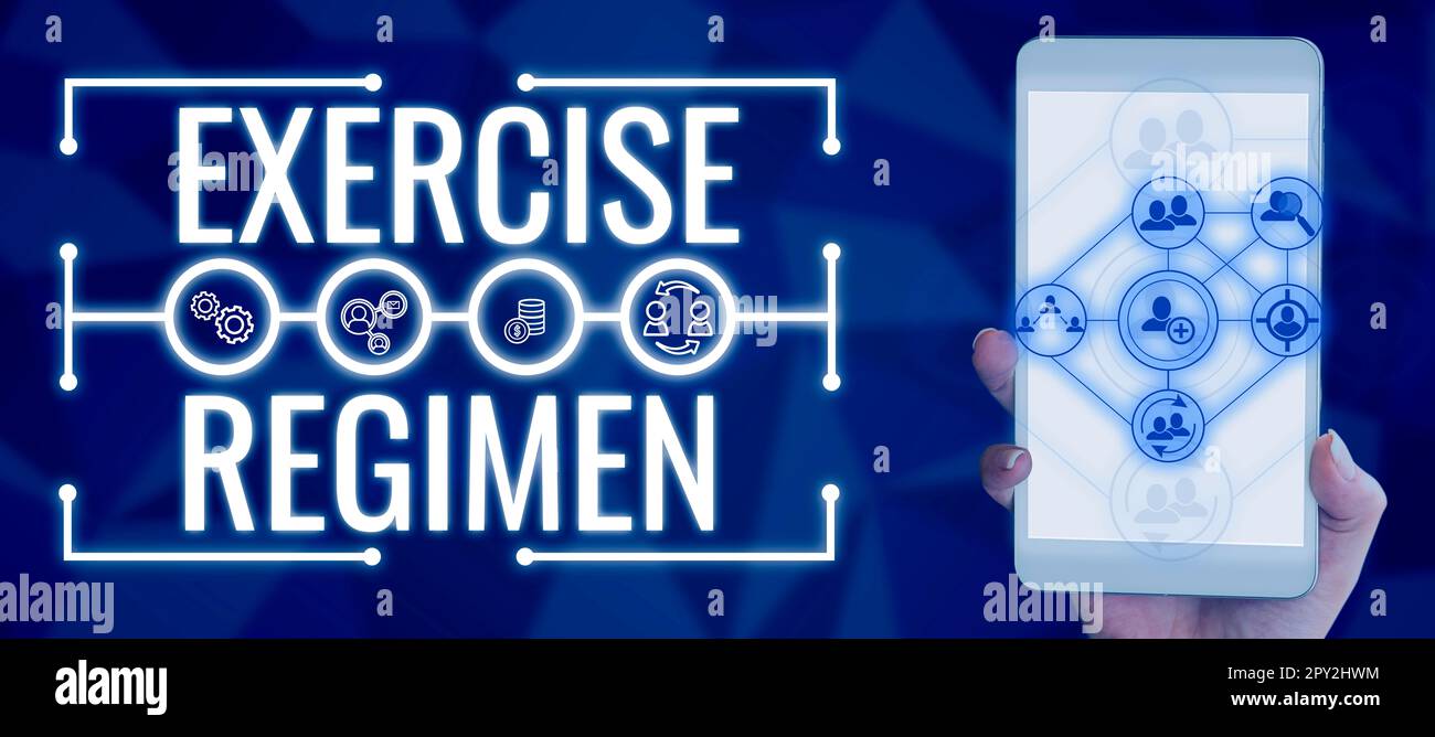 Conceptual display Exercise Regimen, Business idea move body ...