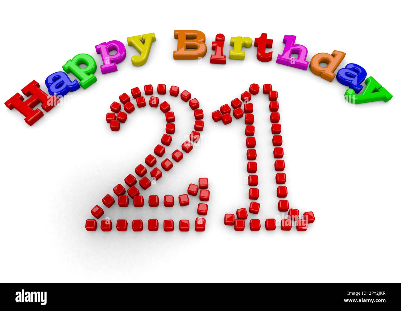 A 3D Rendering with lettering Happy Birthday and a big red number Stock ...