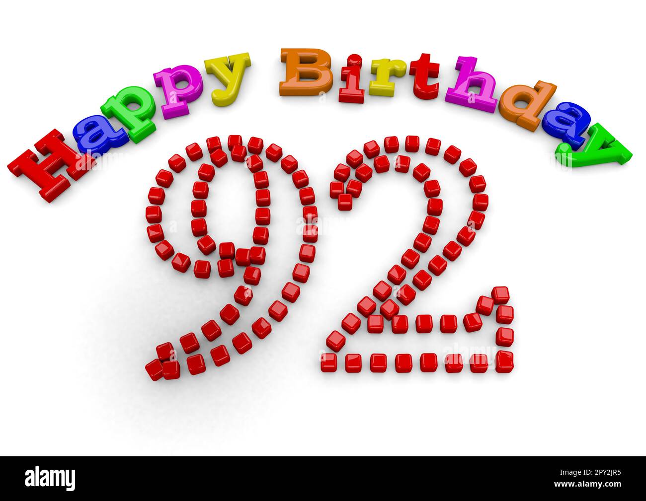 A 3D Rendering with lettering Happy Birthday and a big red number Stock ...