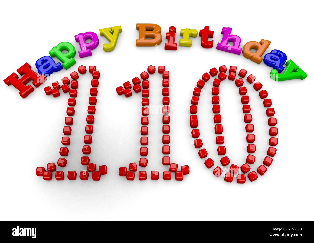 A 3D Rendering with lettering Happy Birthday and a big red number Stock ...