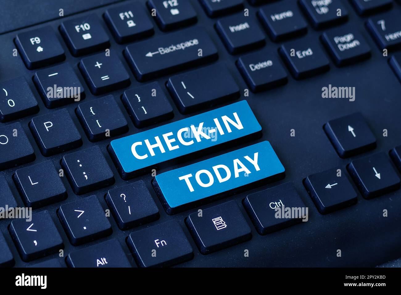 Sign displaying Check In, Internet Concept Procedure by which an ...