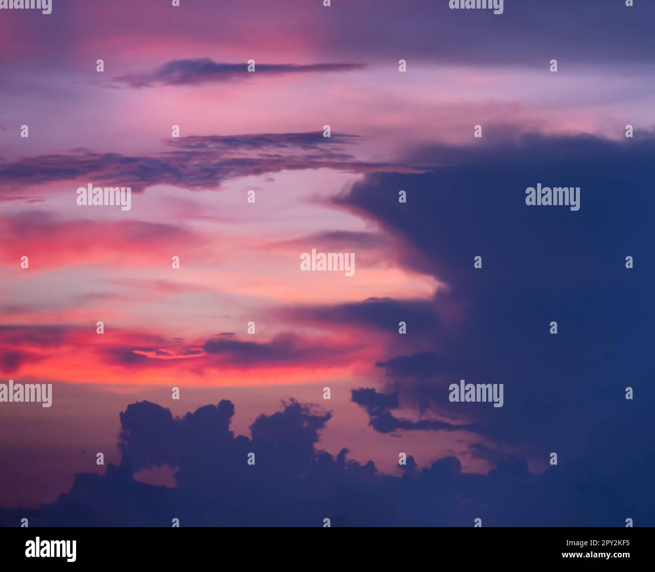 Background of colorful dramatic sunset with twilight color sky and ...