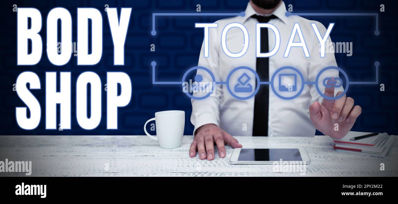 Handwriting text Body Shop, Business idea a shop where automotive ...