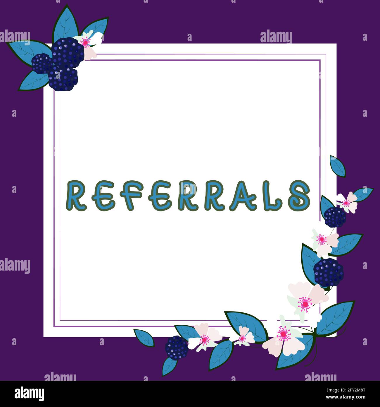 Sign displaying Referrals, Concept meaning Act of referring someone or ...