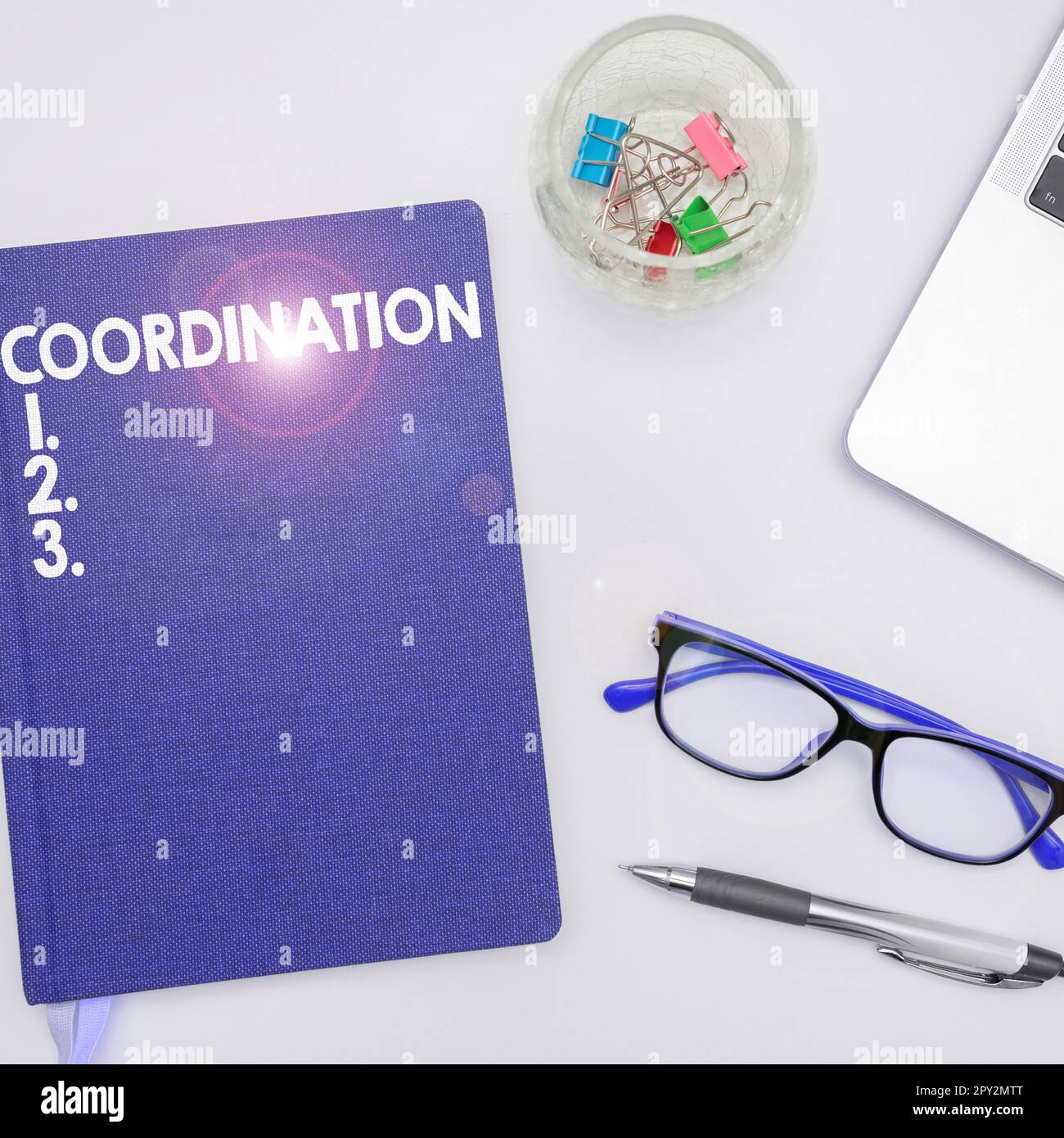 Text caption presenting Coordination, Conceptual photo the acts of ...