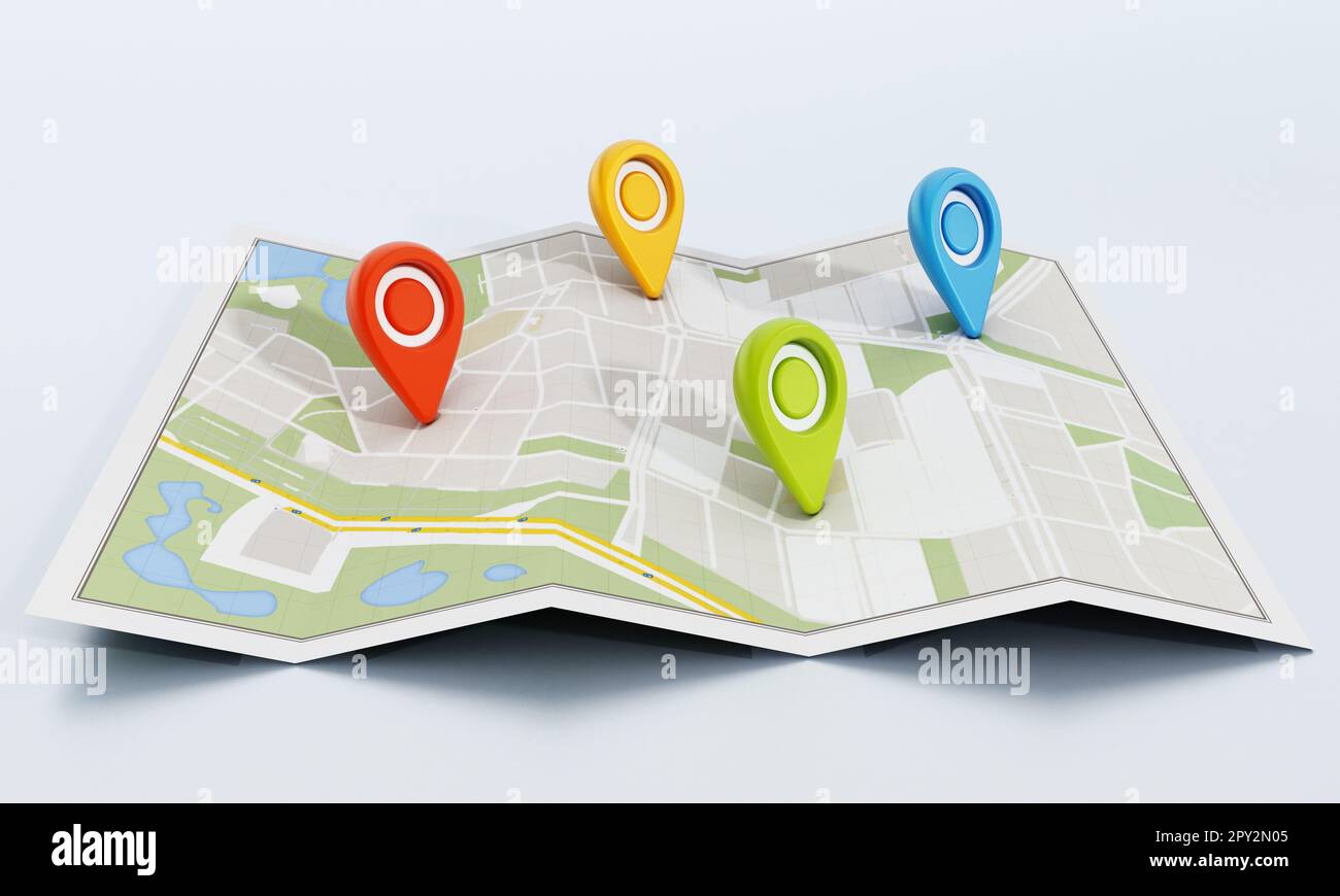 Multi colored pin map hi-res stock photography and images - Alamy
