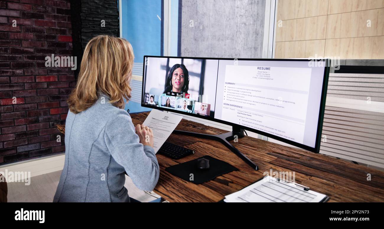 Online Video Conference Job Interview Meeting Call Stock Photo - Alamy