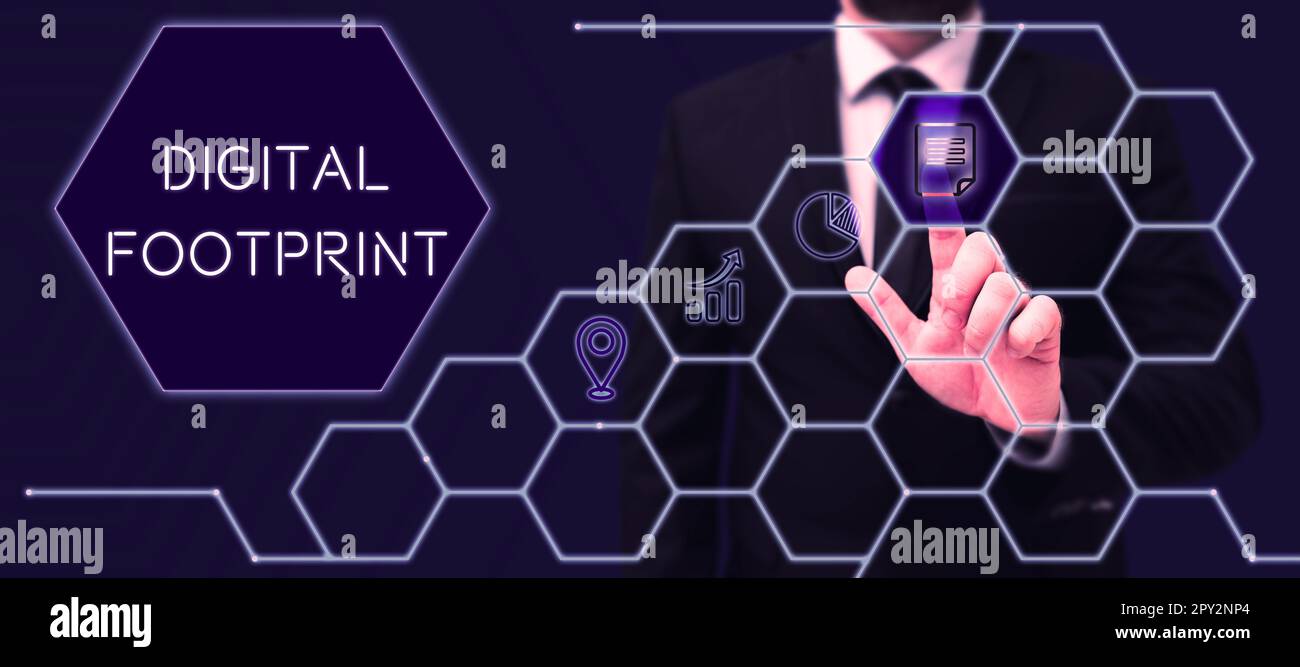 Text showing inspiration Digital Footprint, Internet Concept uses ...