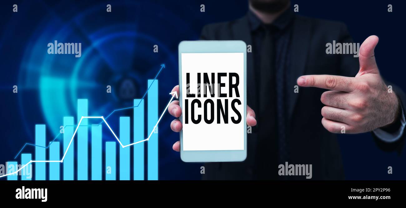 Writing displaying text Liner Icons, Business overview use to improve ...