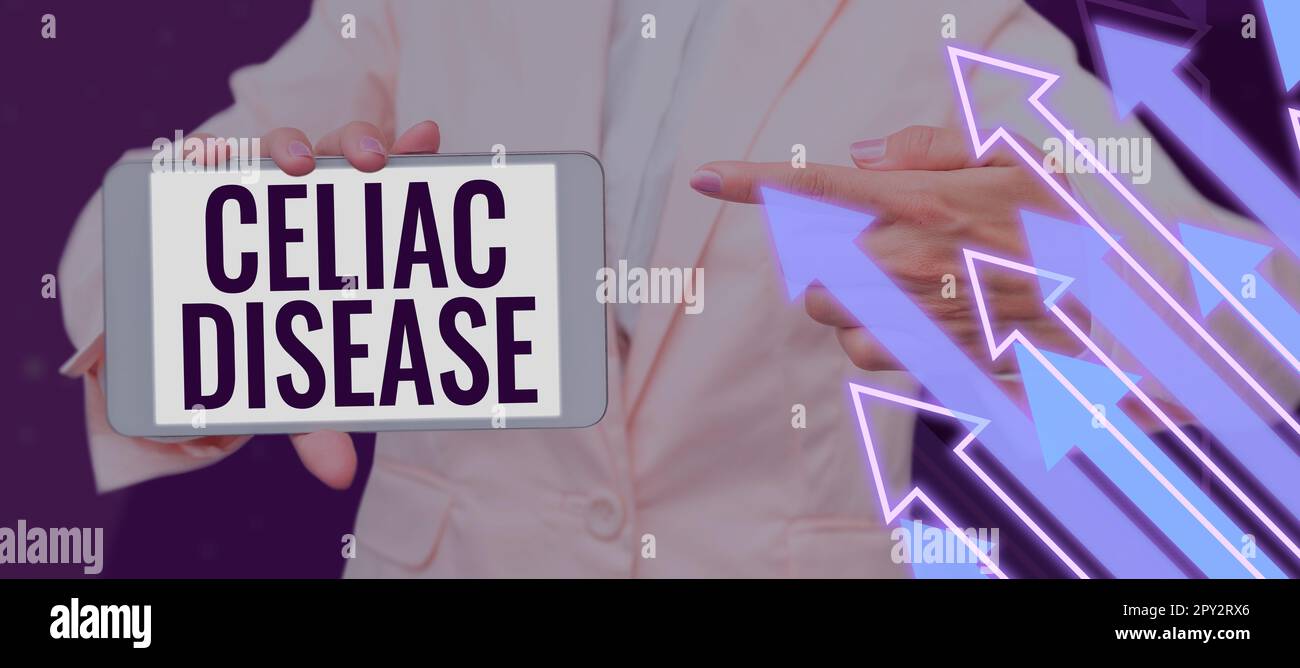 Text sign showing Celiac Disease, Business approach Small intestine is ...