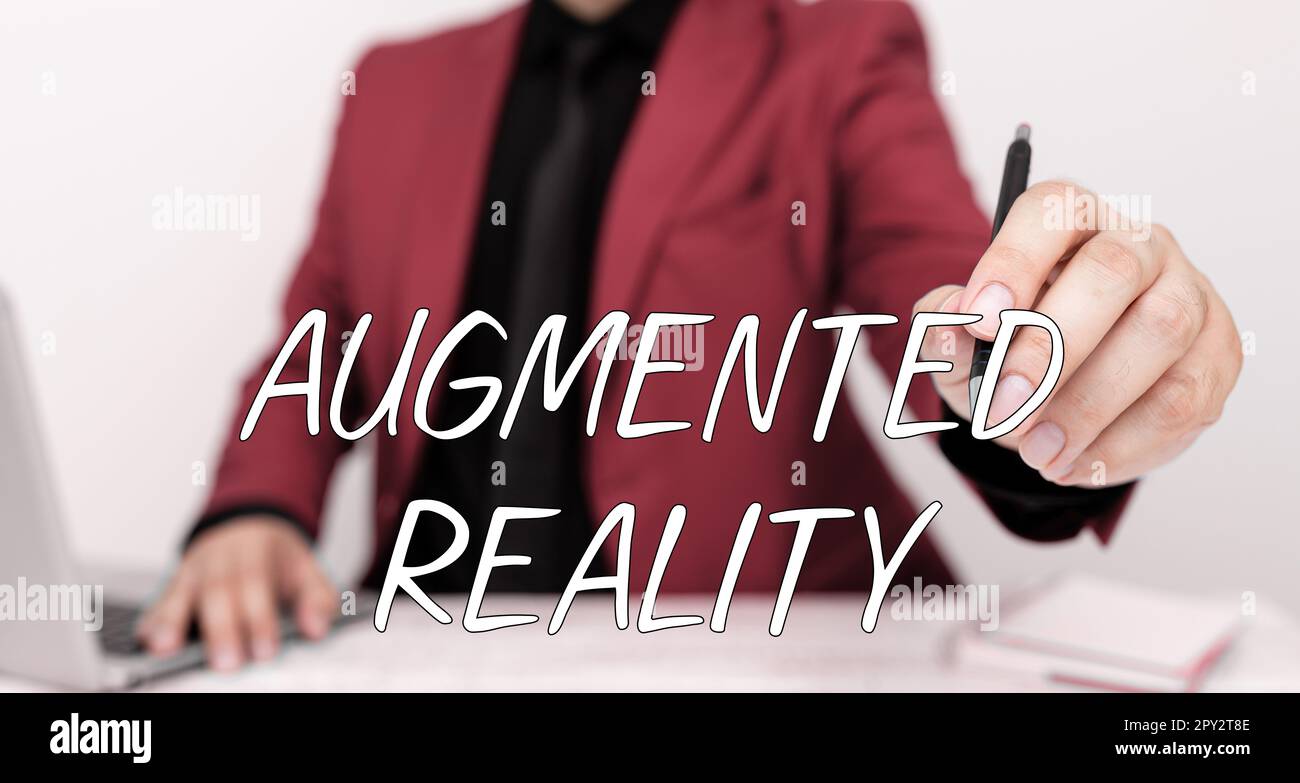 Handwriting text Augmented Reality, Business overview technology that ...