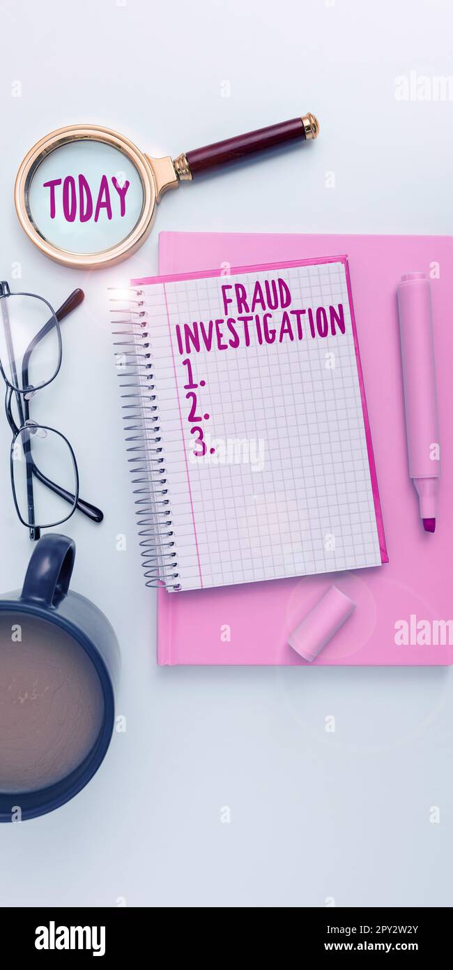 Writing displaying text Fraud Investigation, Conceptual photo process ...