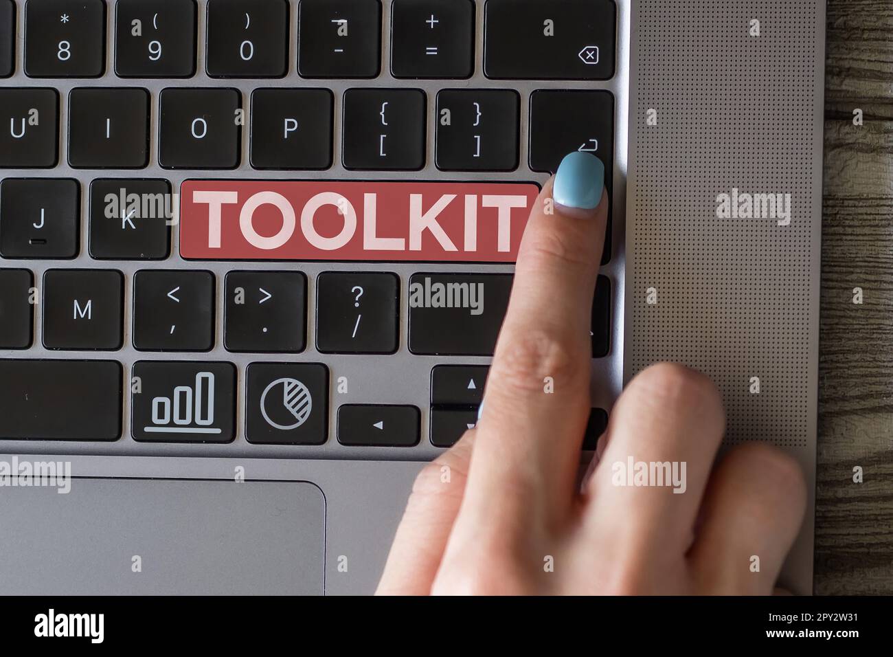 Text sign showing Toolkit, Concept meaning set of tools kept in a bag ...
