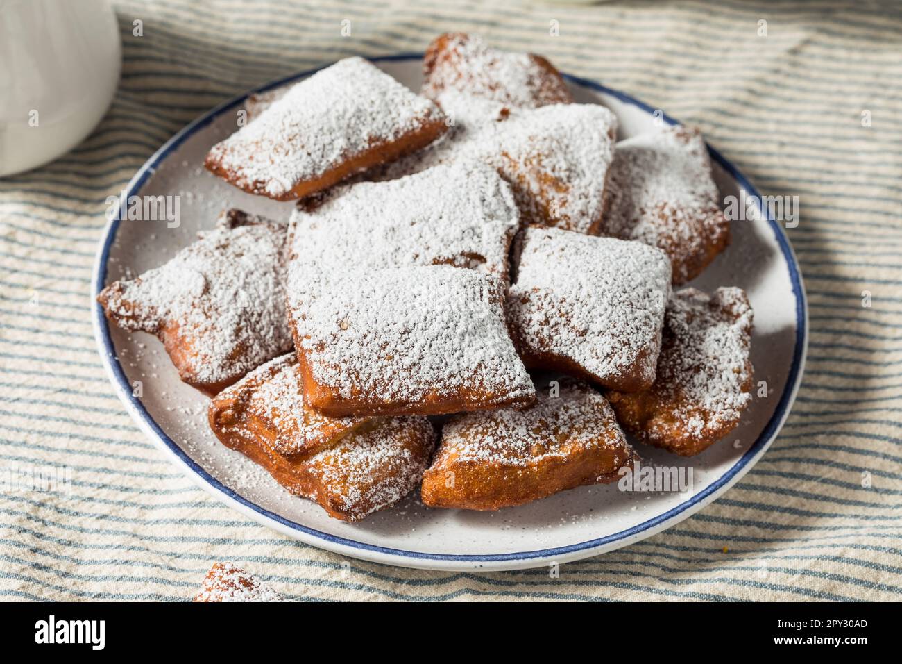 Homemade New Orleans French Beignets for Breakfast with Coffee Stock ...
