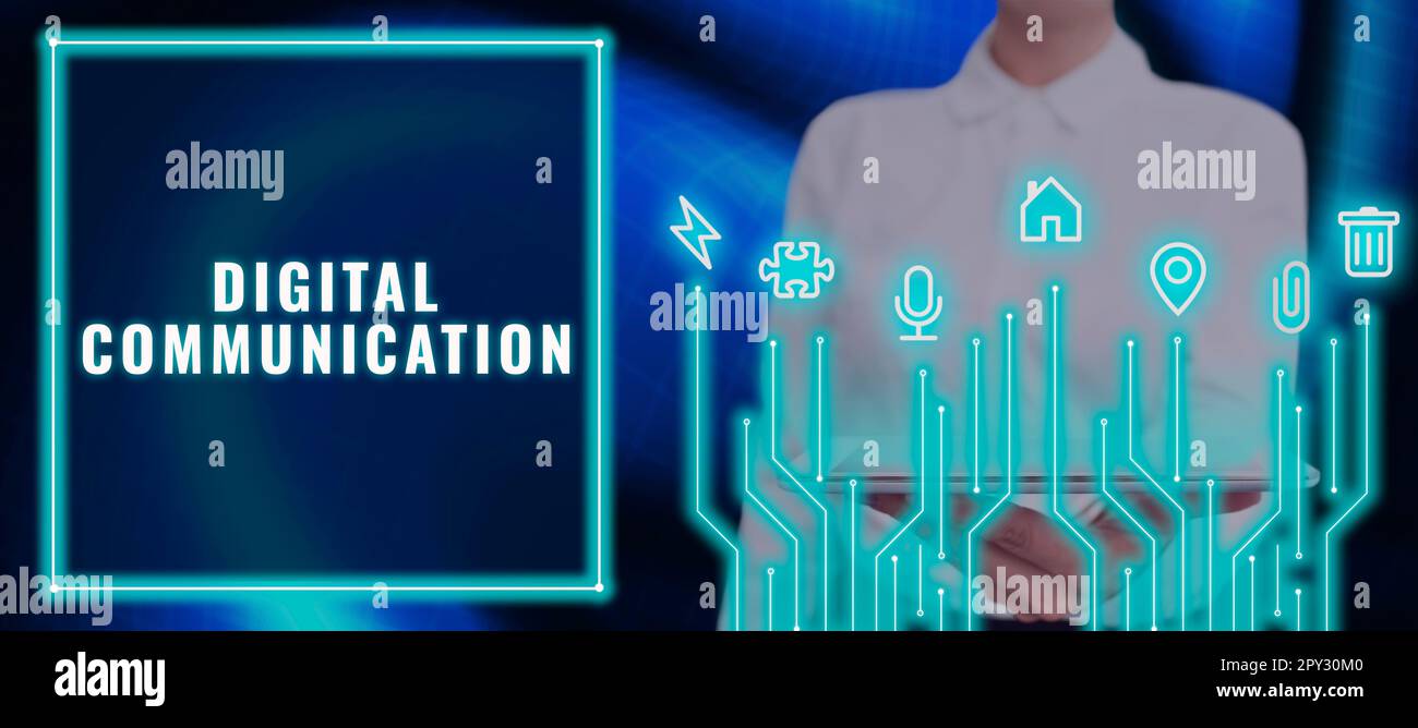Conceptual caption Digital Communication, Business showcase use digital ...