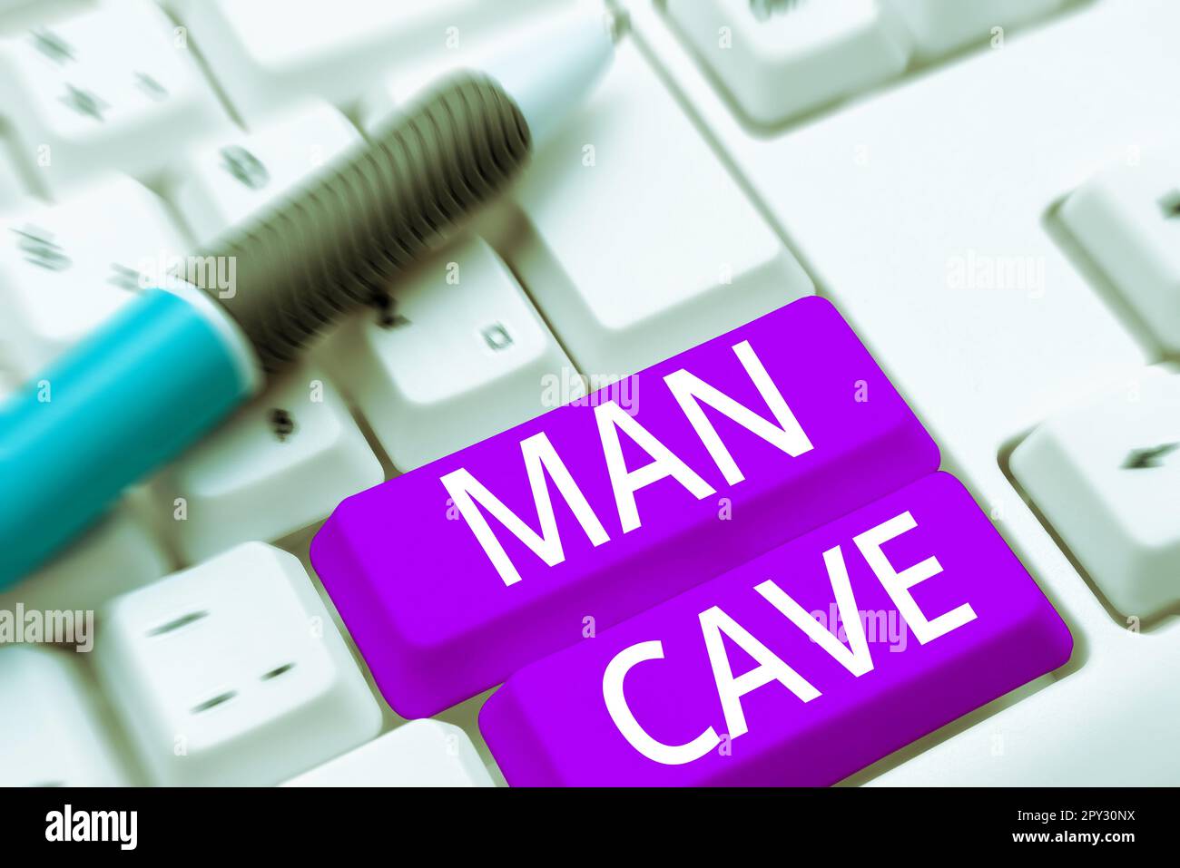 Text caption presenting Man Cave, Business idea a room, space or area ...
