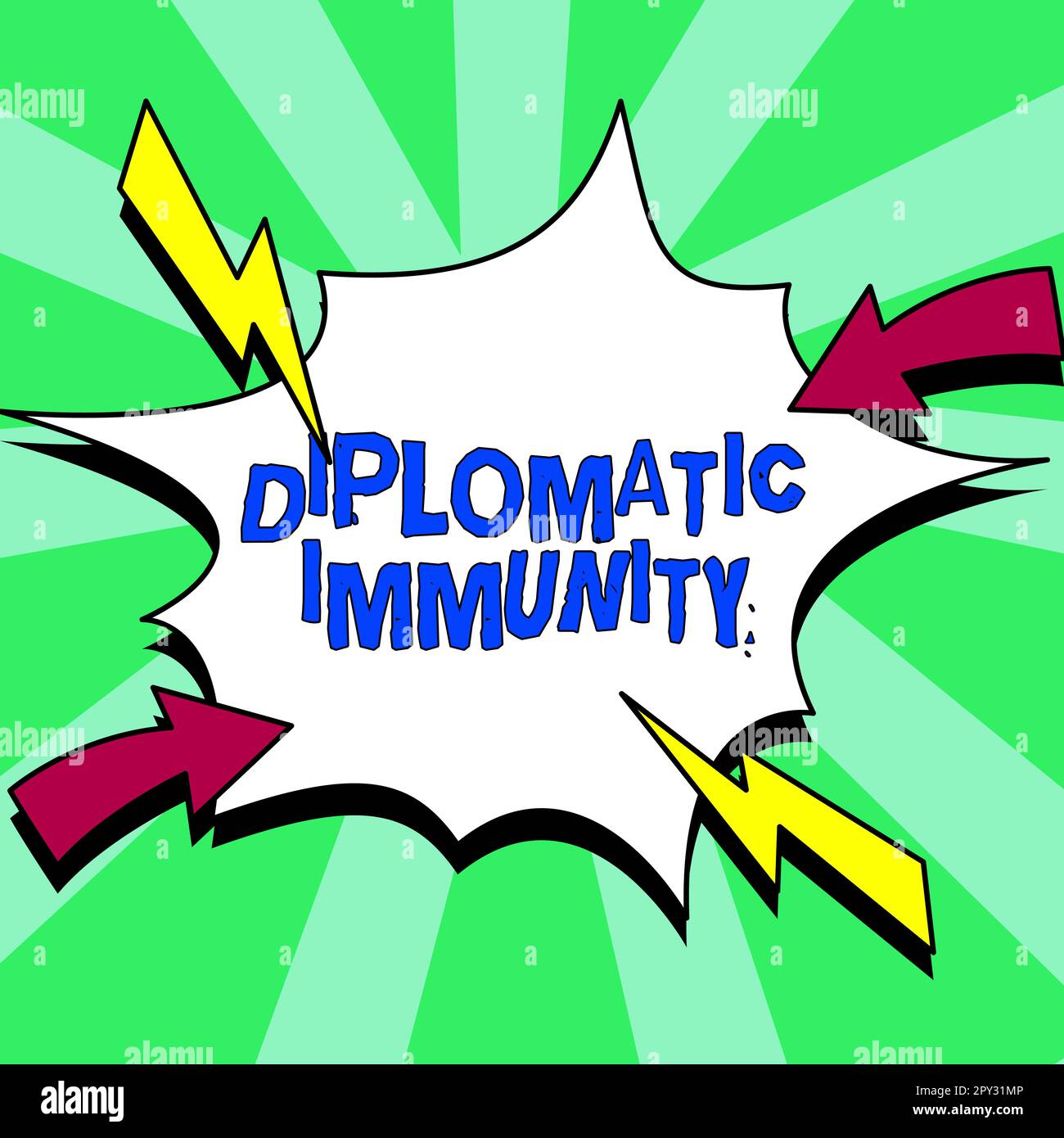 Sign displaying Diplomatic Immunity, Business concept law that gives ...