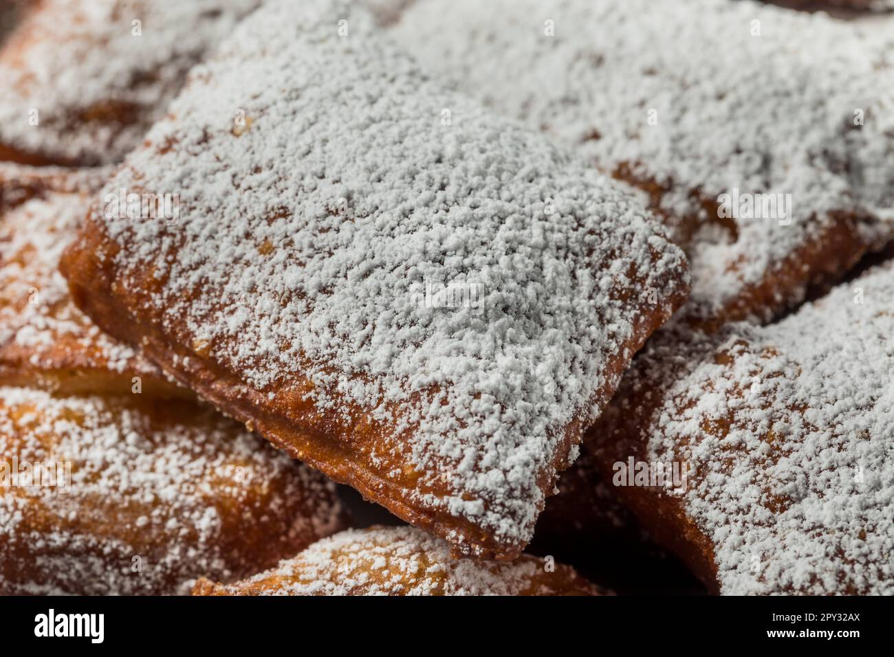 Homemade New Orleans French Beignets for Breakfast with Coffee Stock ...