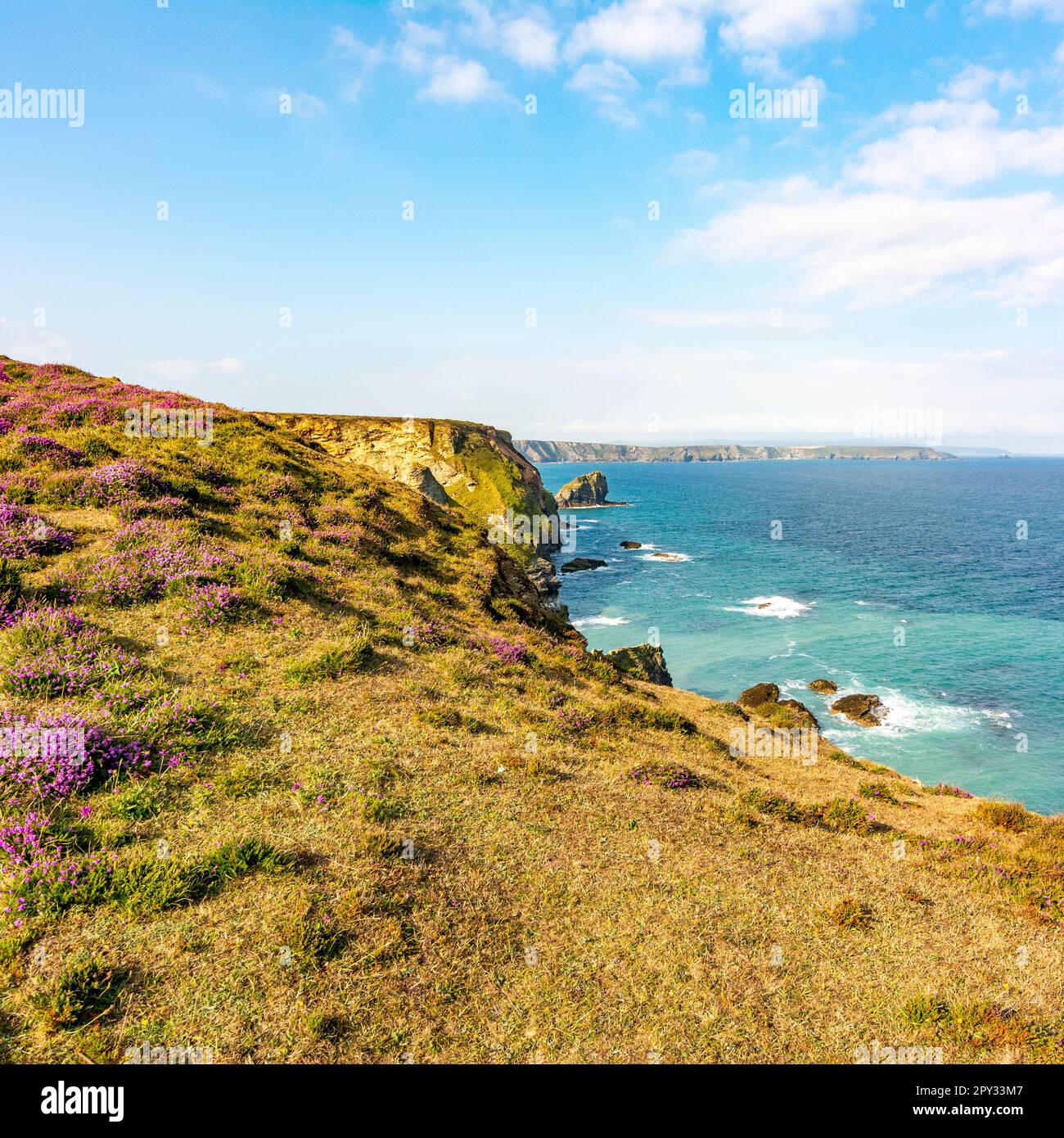 The view south towards St Ives Bay from Western Hill, Portreath, north ...