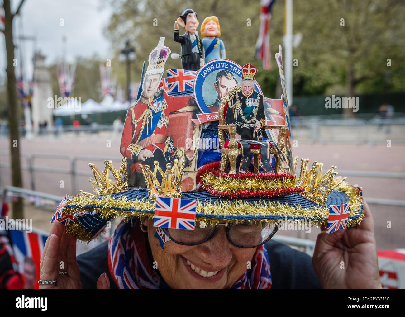 Donna, a very proud American royal super fan with her self-designed hat ...