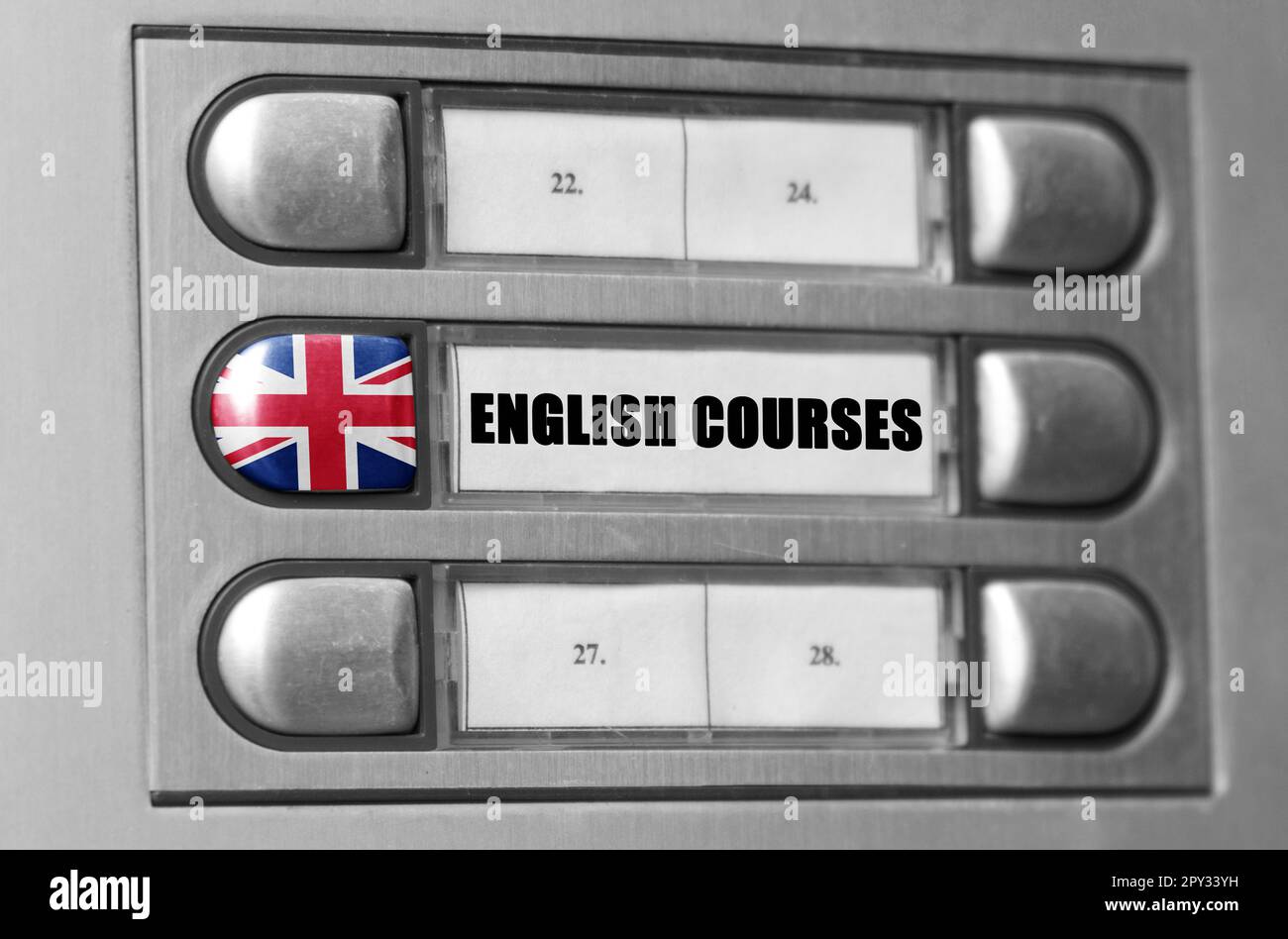 English language button hi-res stock photography and images - Alamy