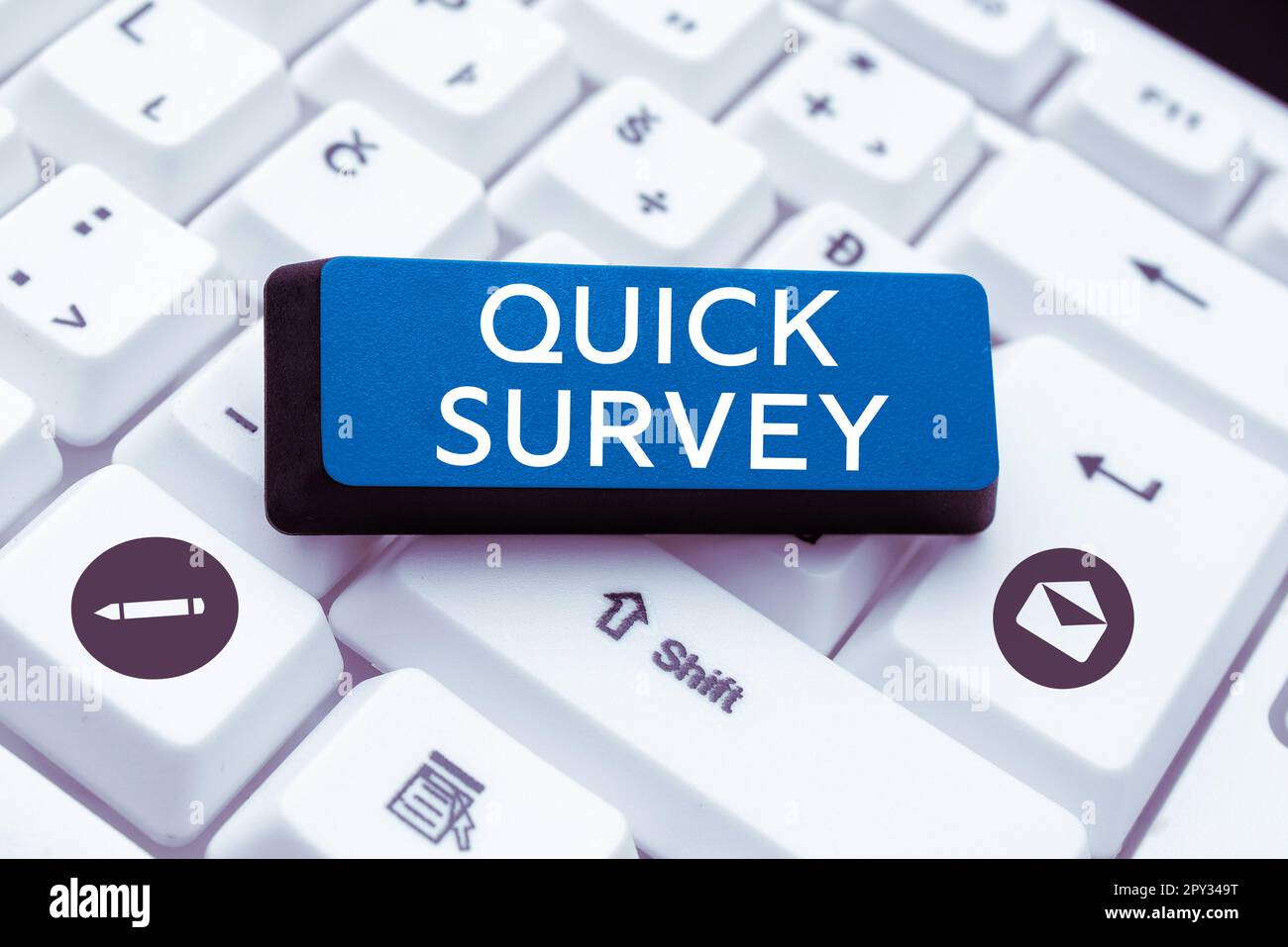 Hand writing sign Quick Survey, Word for Conduct fast check on ...
