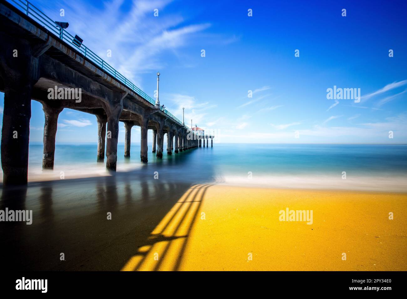 A breathtaking view of the Southern California Beach Pier, a ...