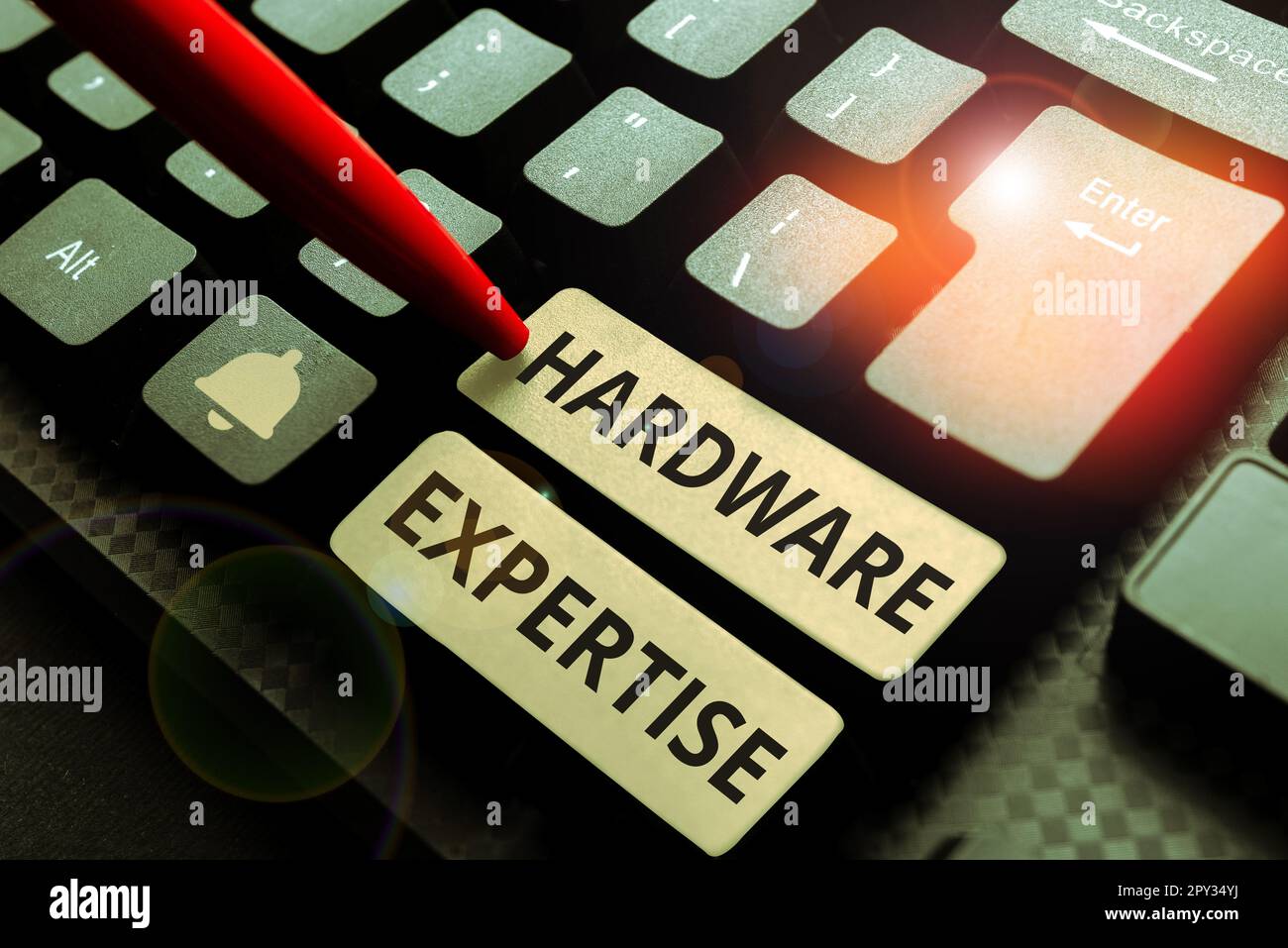 Text showing inspiration Hardware Expertise, Business showcase machines ...