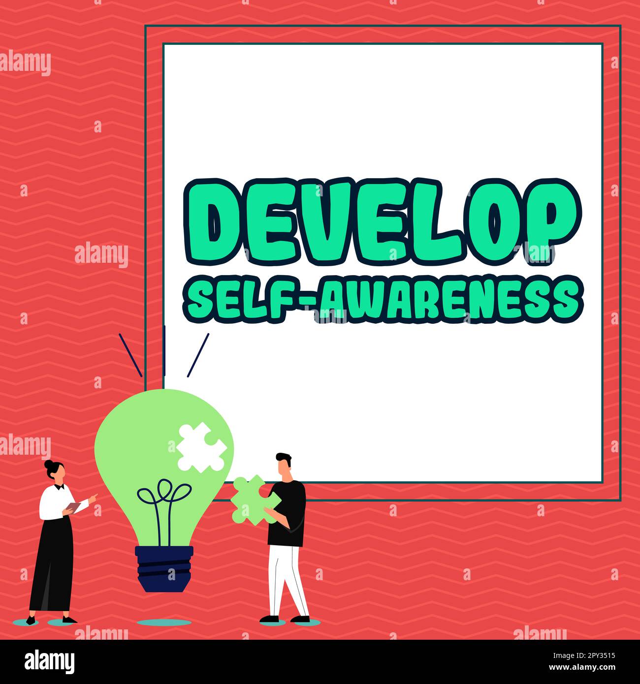 Text caption presenting Develop Self Awareness, Business showcase ...