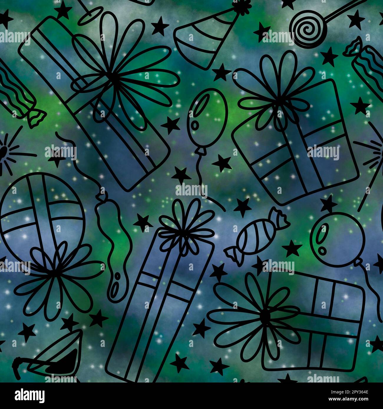 Festive gift box seamless present pattern for wrapping paper and ...