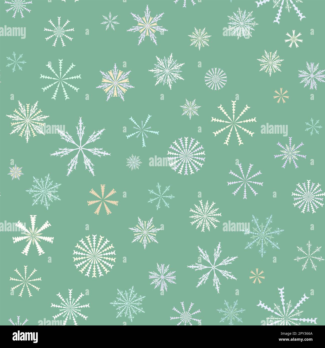 snowflake patern on green background Stock Photo - Alamy
