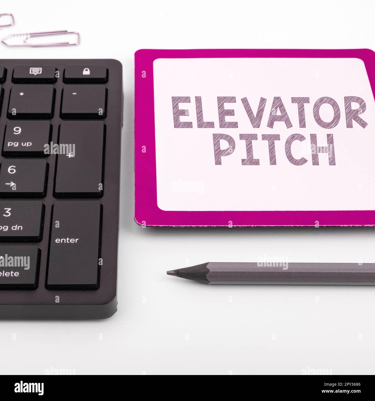 Sign displaying Elevator Pitch, Word Written on A persuasive sales ...