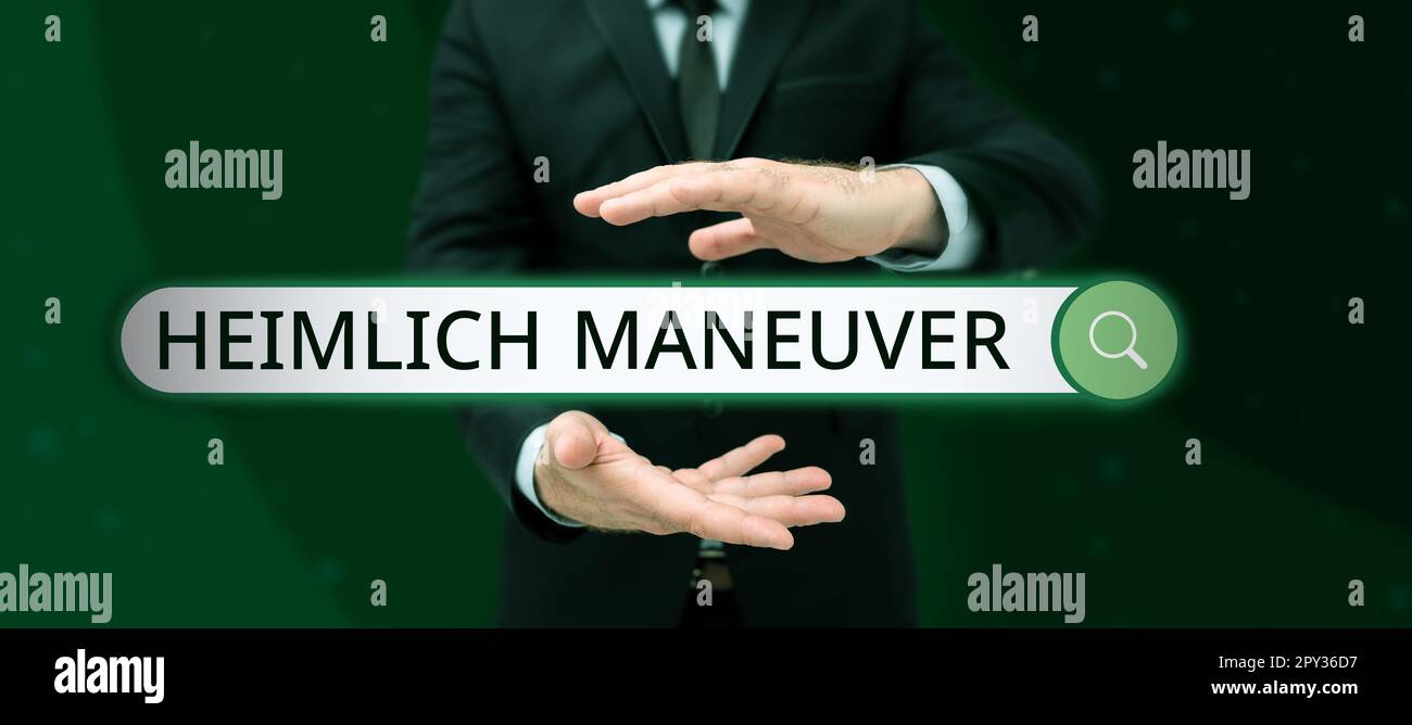 Writing displaying text Heimlich Maneuver, Word for application of ...