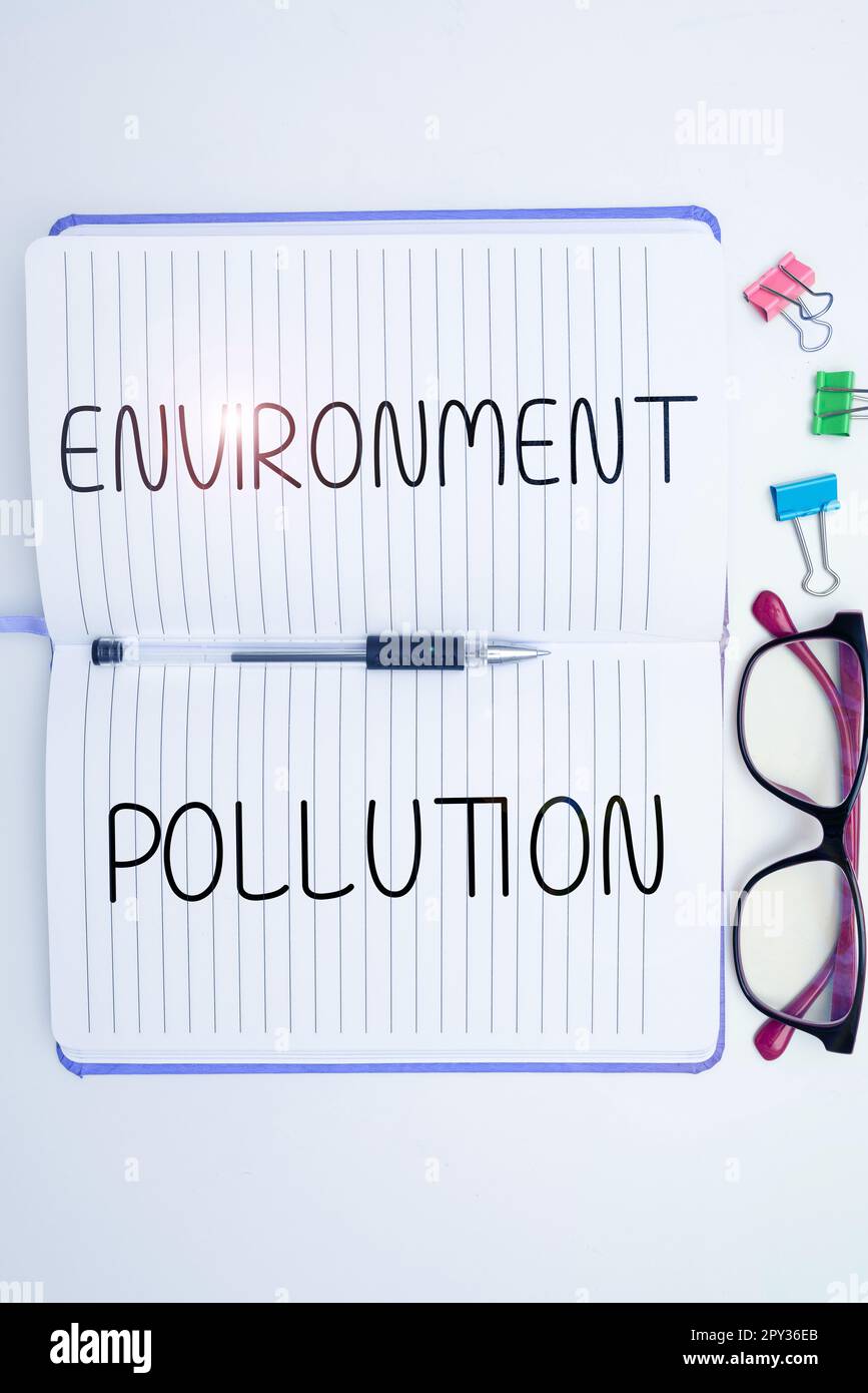 Hand writing sign Environment Pollution, Word Written on observing and ...