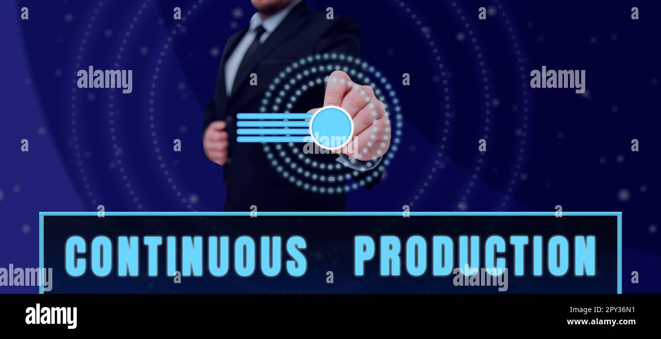 Writing displaying text Continuous Production, Concept meaning involves ...