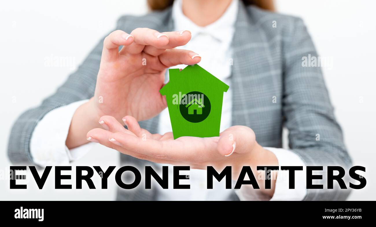 Conceptual caption Everyone Matters, Word for all the people have right ...