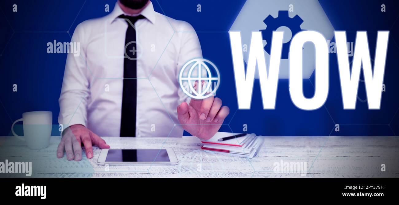 Text caption presenting Wow, Business approach Expressing astonishment ...