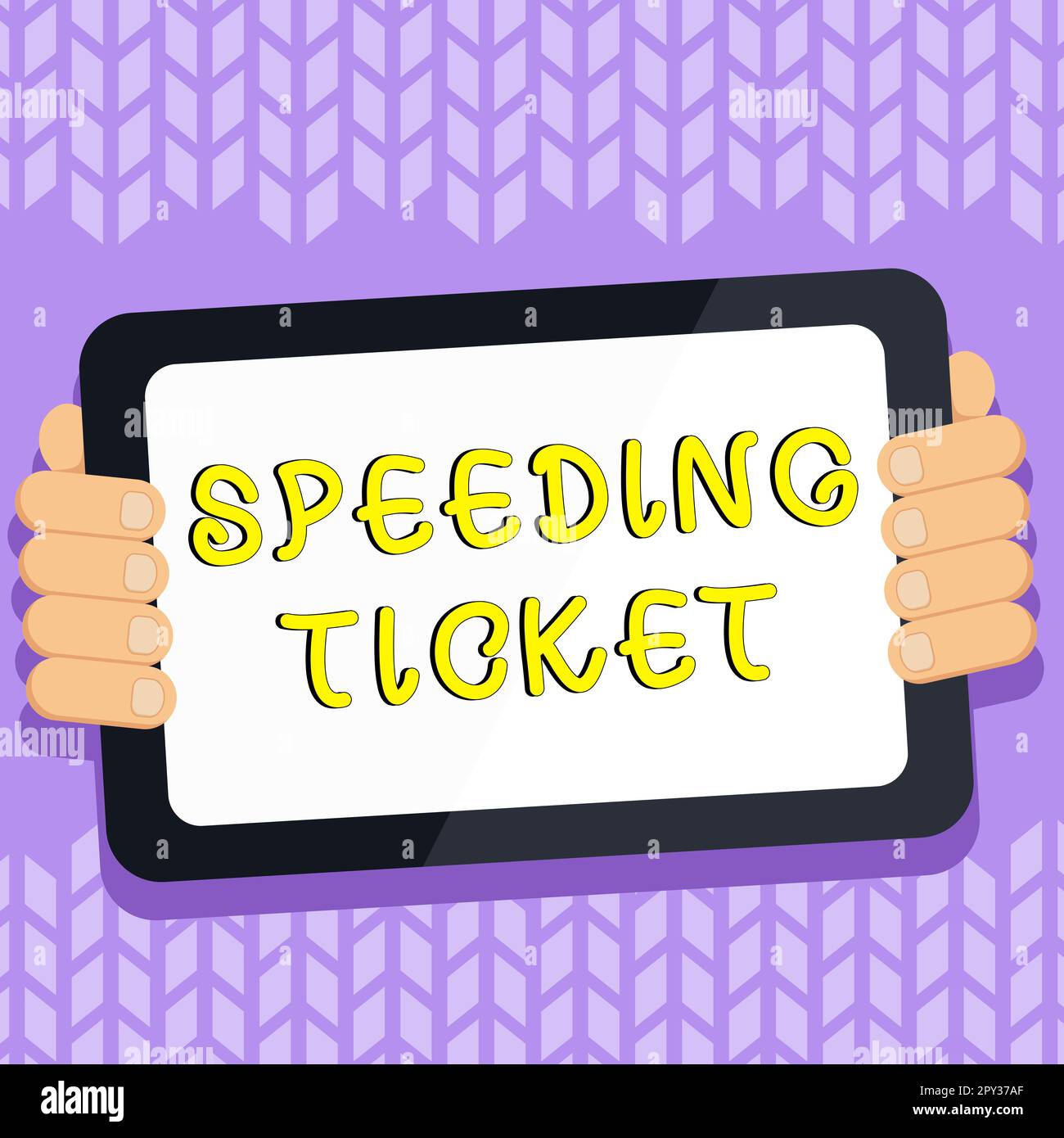 Sign displaying Speeding Ticket, Word Written on psychological test for ...