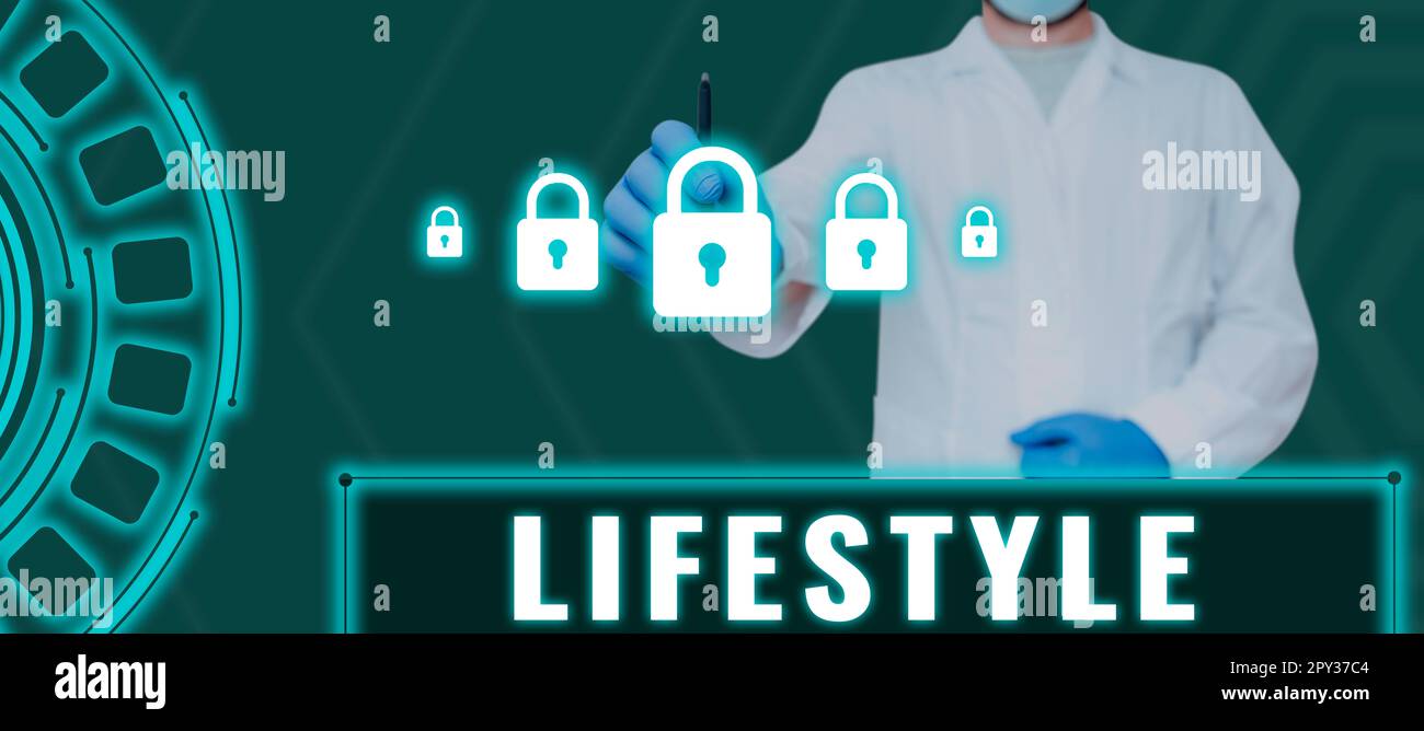 Conceptual display Lifestyle, Business idea the typical way of living ...