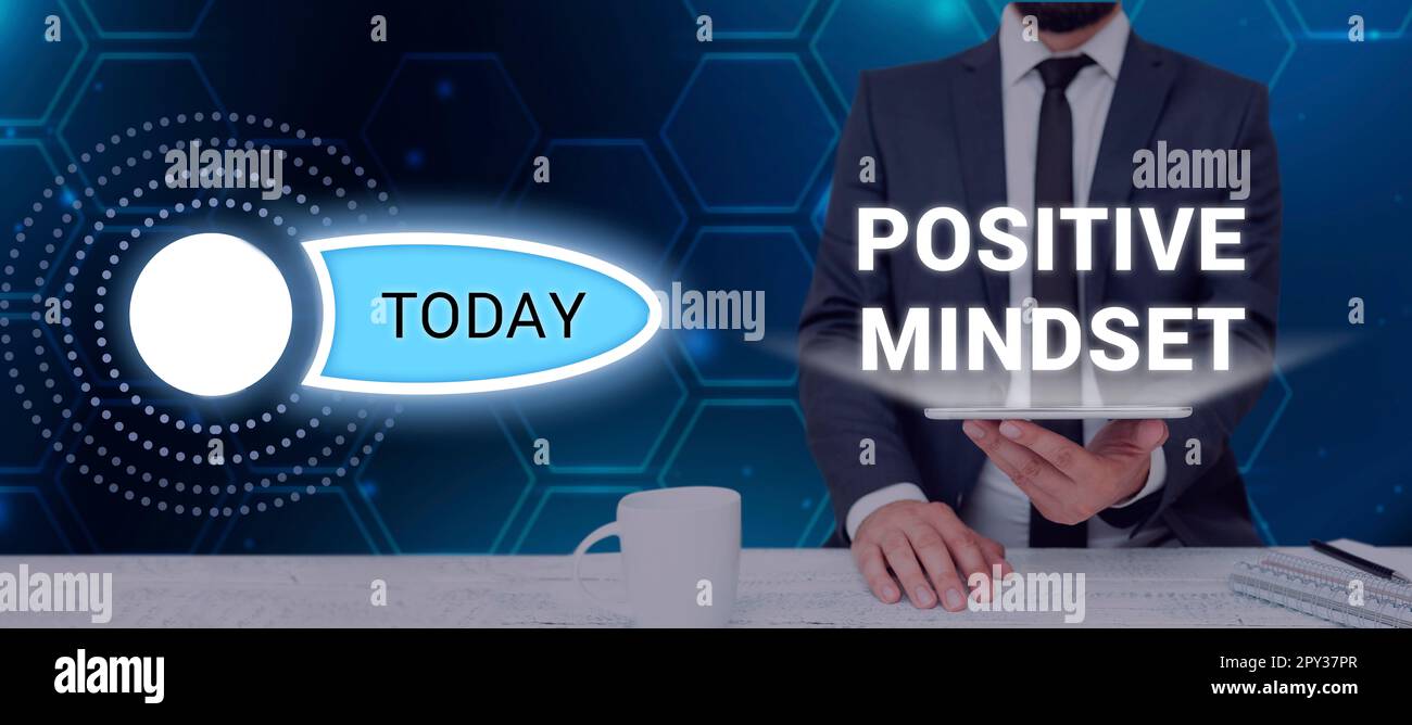 Hand writing sign Positive Mindset, Word Written on mental and ...