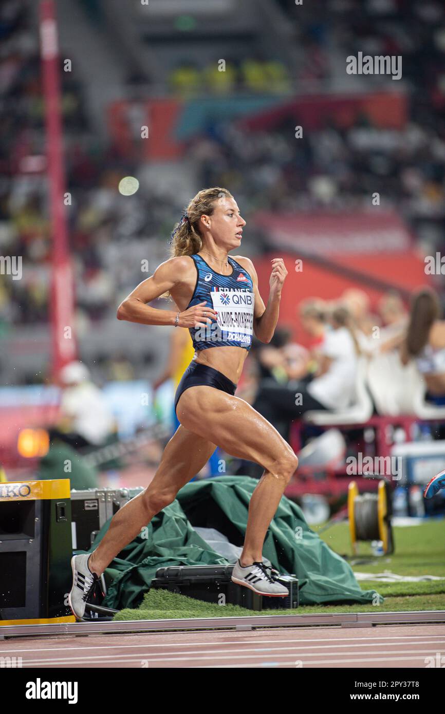 Ophélie Claude-Boxberger participating in the 3000 meter steeplechase ...