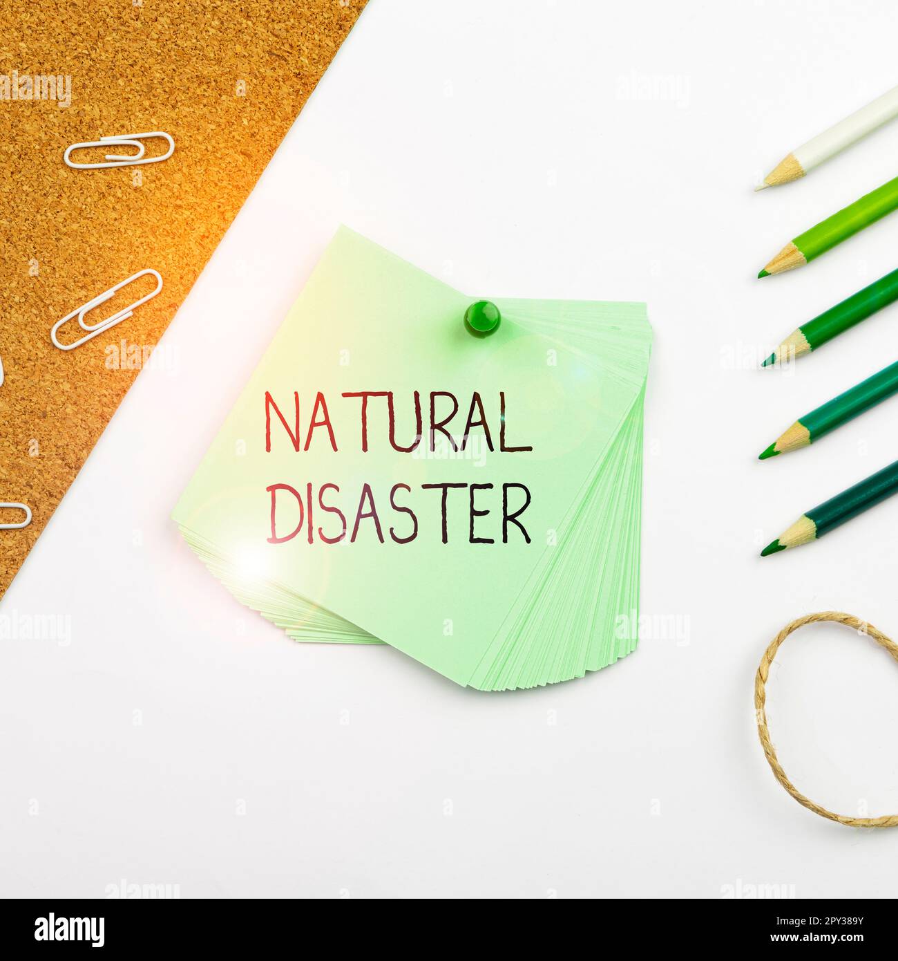 Hand writing sign Natural Disaster, Word for occurring in the course of ...