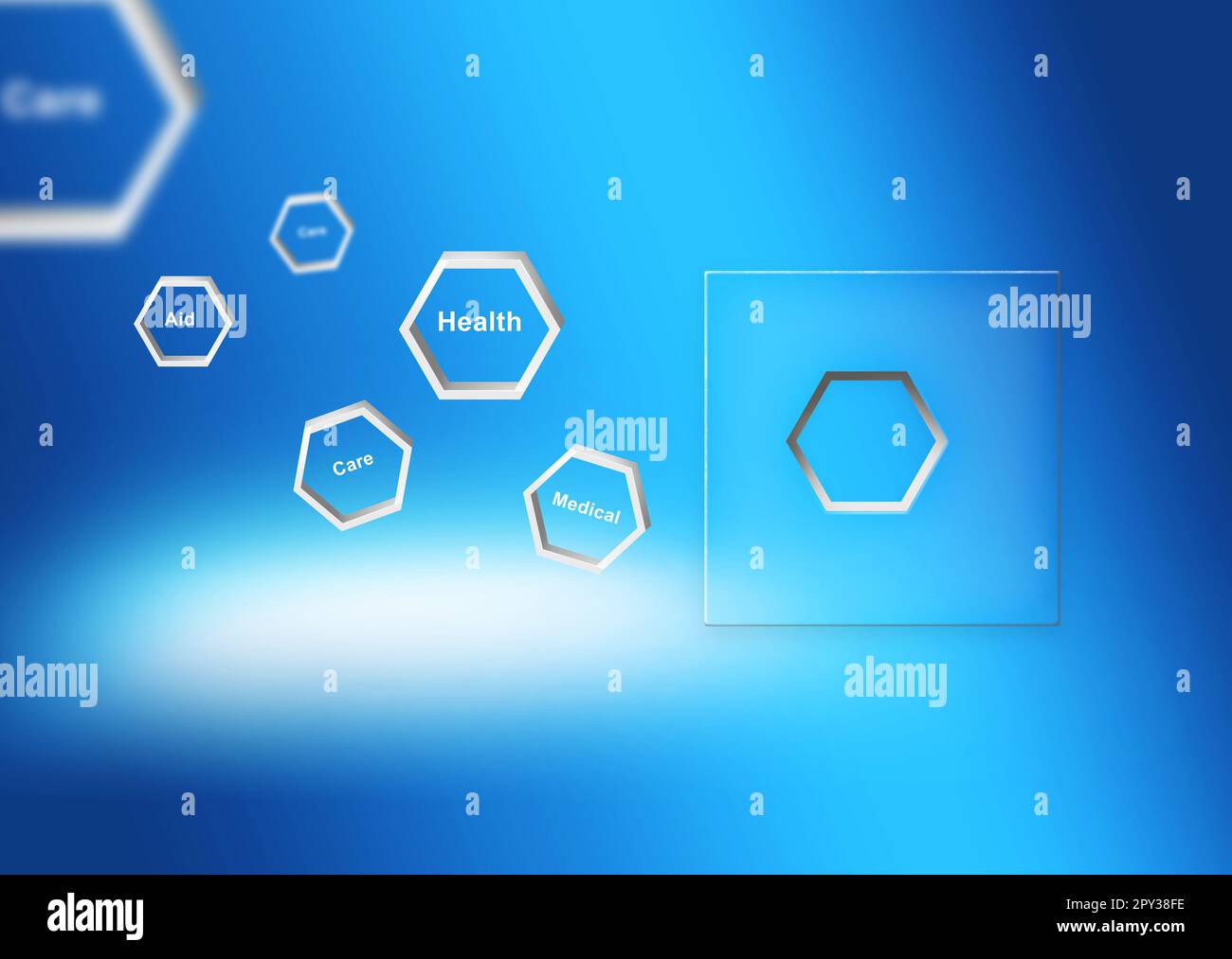 Medical abstract background, hexagonal shape with texts. suitable for ...