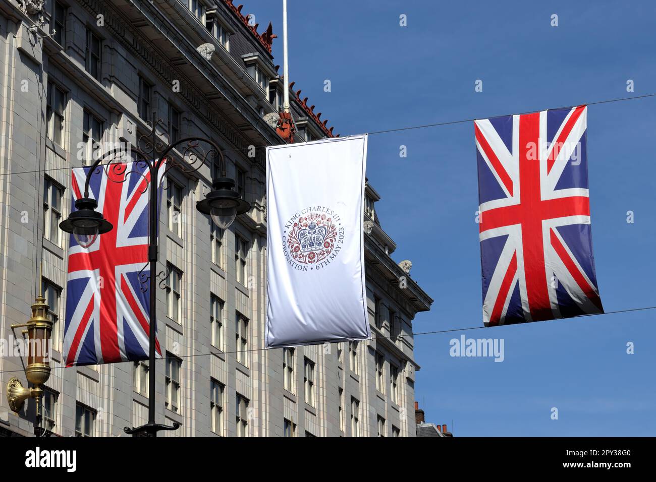 Banners and flags in Strand Street to celebrate the coronation of the ...